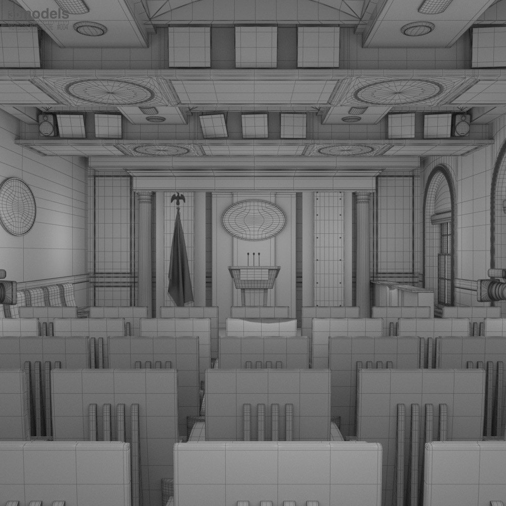 White House Press Briefing Room 3D model - Download Infrastructure ...