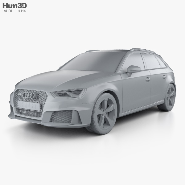 Audi RS3 Sportback 2018 3D model - Download Hatchback on 3DModels.org
