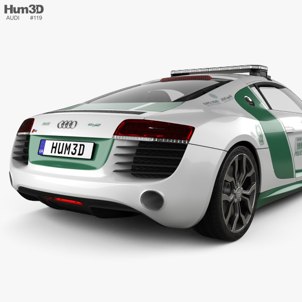 Audi R8 Policía Dubai 2015 Modelo 3D - Descargar Sports car on 3DModels.org