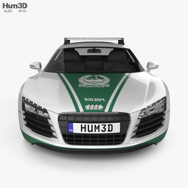 Audi R8 Police Dubai 2015 3D model - Download Sports car on 3DModels.org