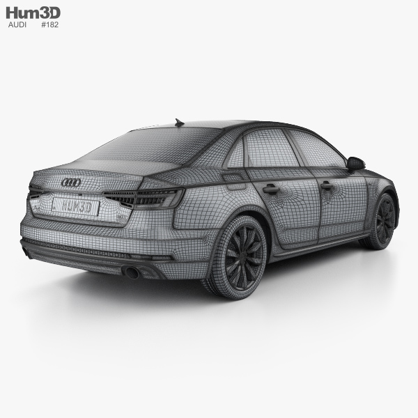 Audi A4 (B9) S-line saloon with HQ interior 2019 3D model - Download ...