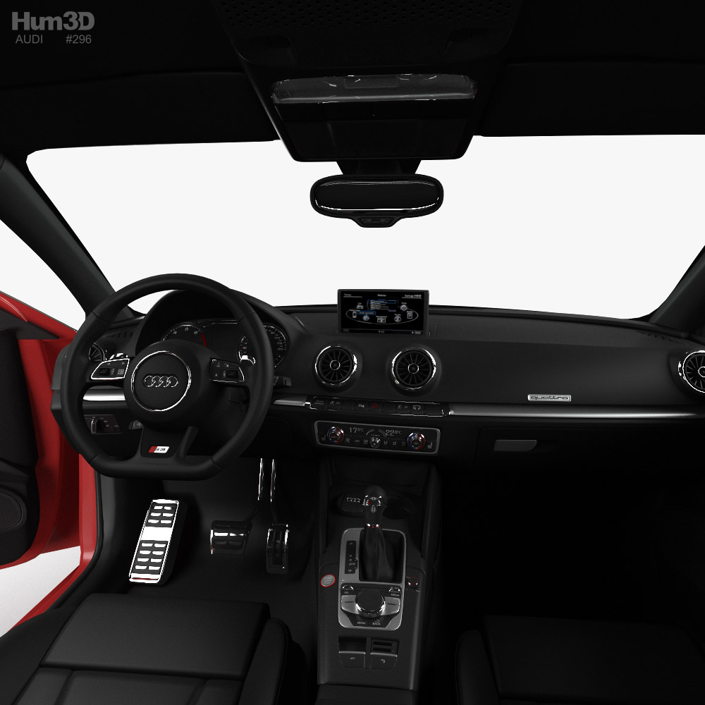 Audi S3 Sportback with HQ interior 2017 3D model - Download Hatchback ...