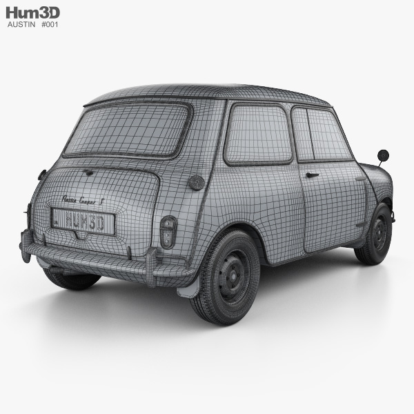 오스틴 미니 쿠퍼 S 1964 3D 모델 - 다운로드 Hatchback 켜기 3DModels.org