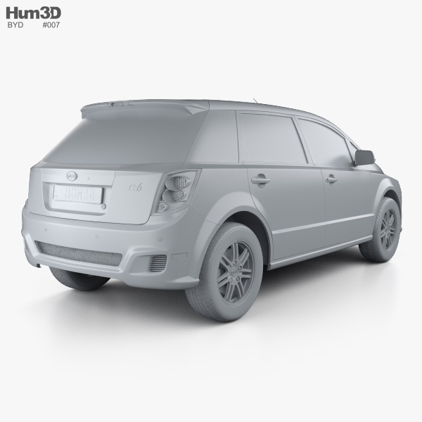 BYD e6 2014 3D model - Download Hatchback on 3DModels.org