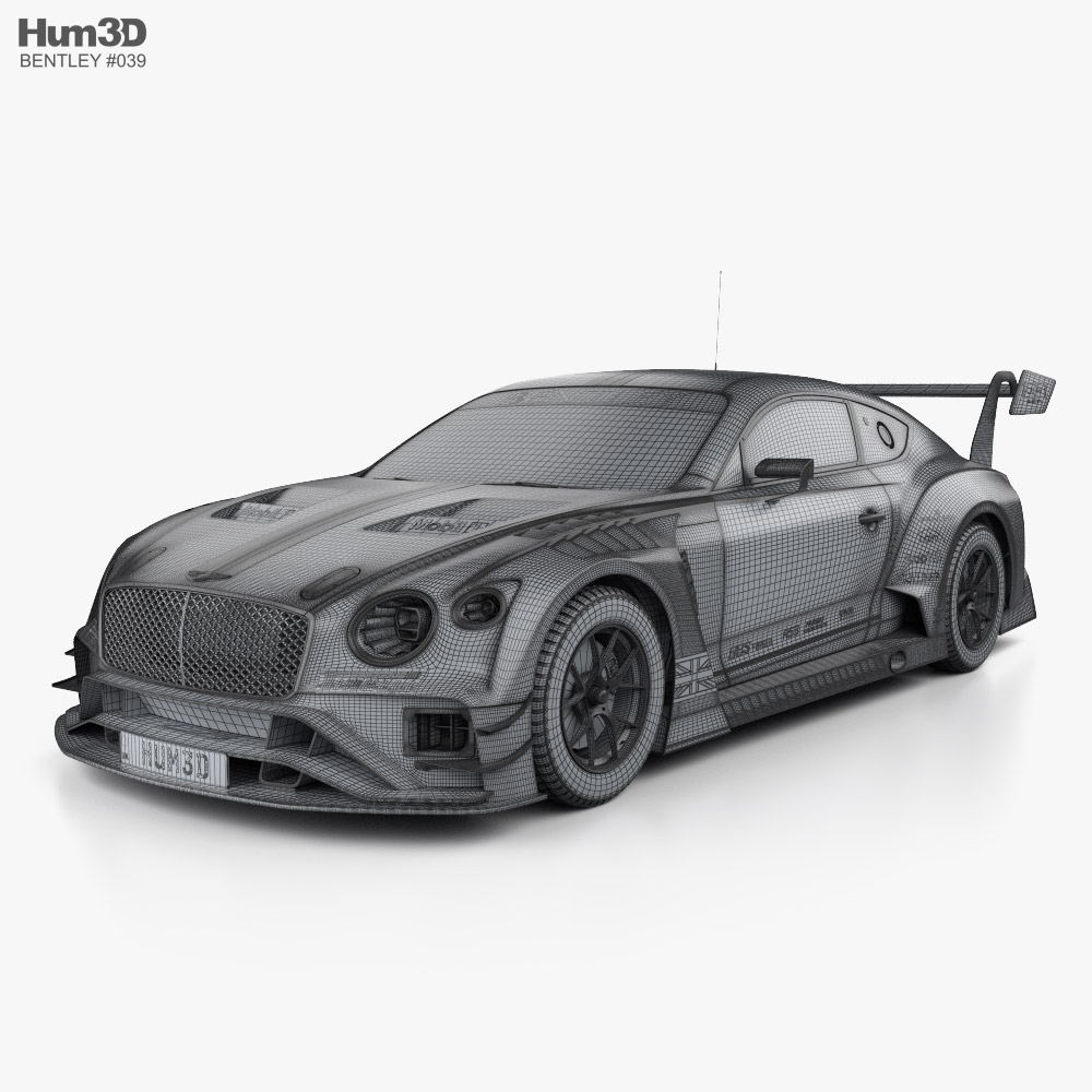 Bentley Continental GT3 2023 3D model - Download Sports car on 3DModels.org