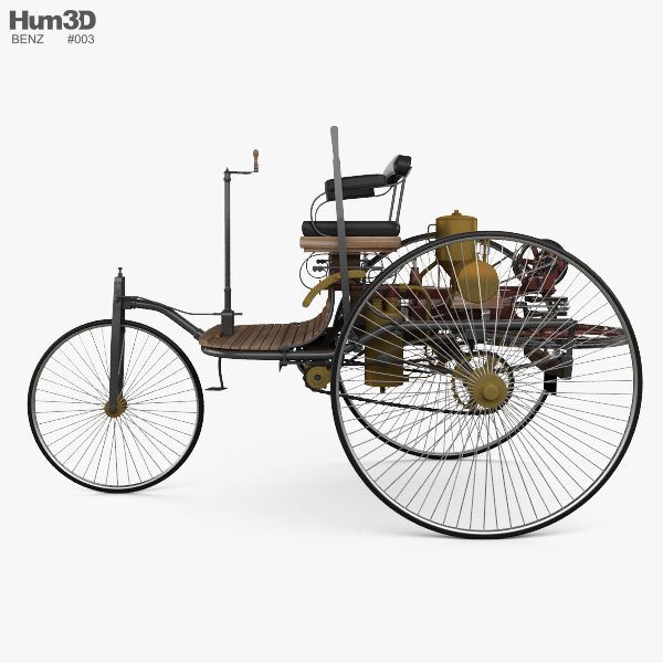 Benz Patent-Motorwagen 1885 3D model - Download Sedan on 3DModels.org