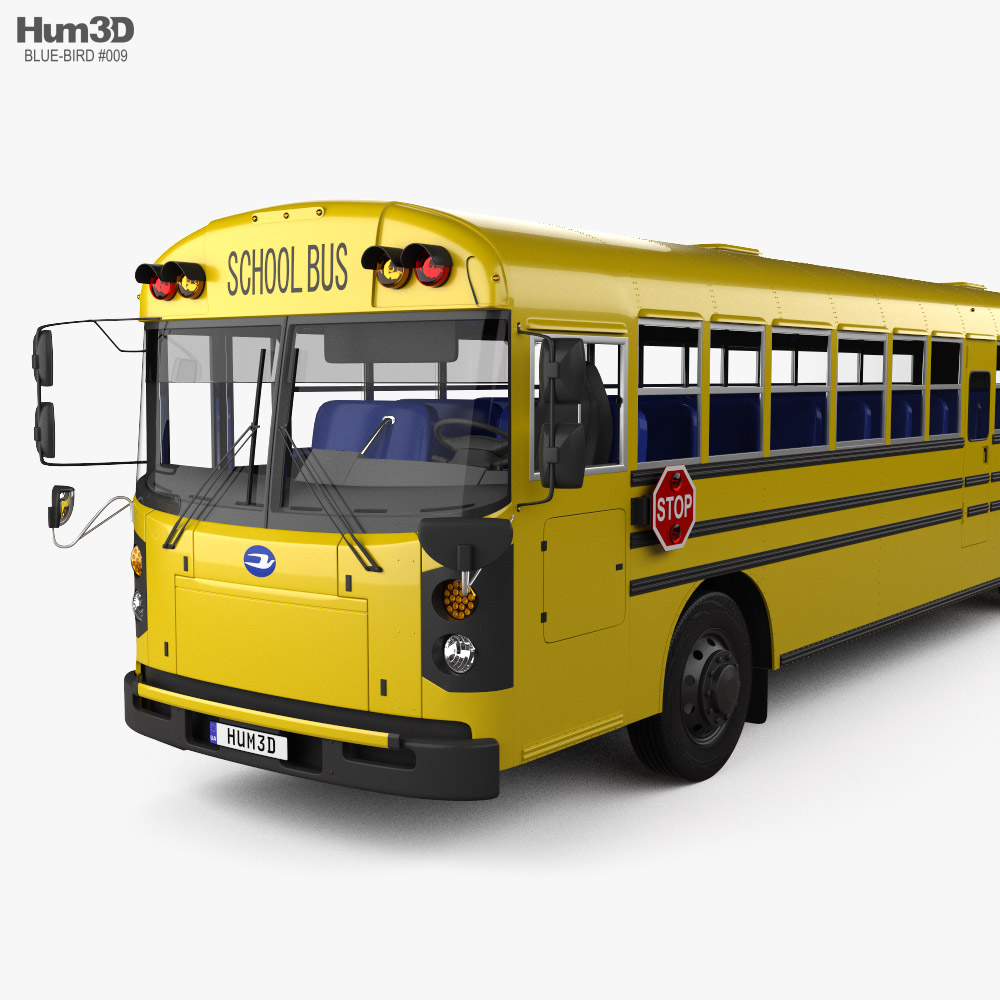 Blue Bird RE School Bus with HQ interior 2023 3D model - Download Bus ...
