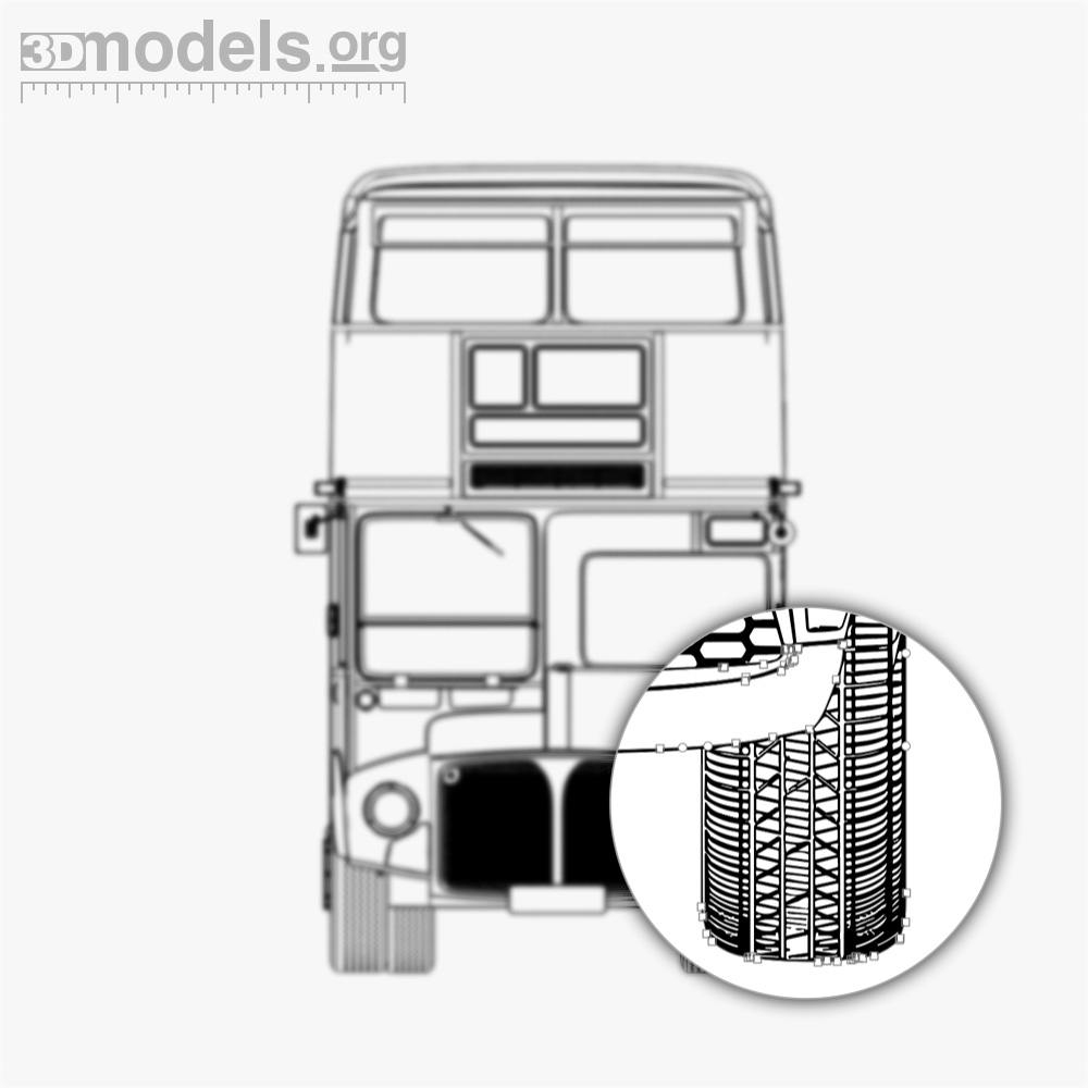 AEC 루트마스터 RMC 1954 벡터 설계도 - 3DModels.org