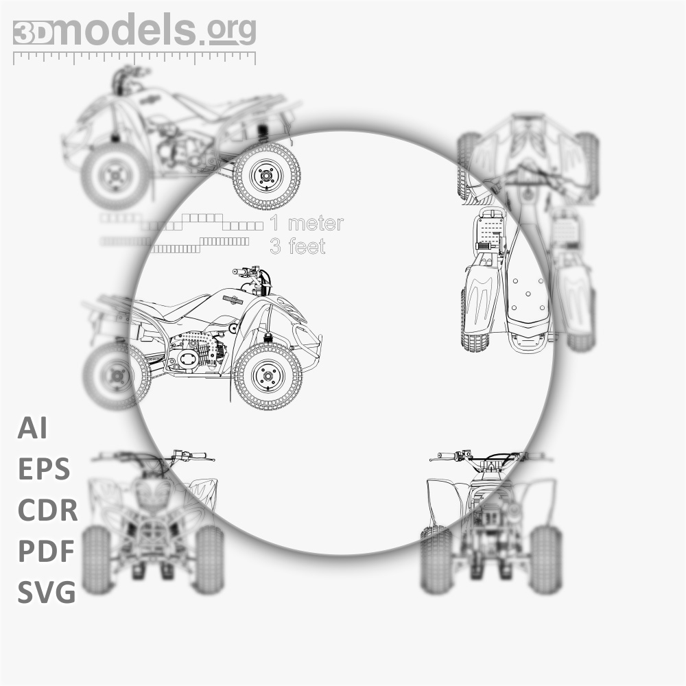 APC Edge 90 ATV 2018 Vector Blueprint - 3DModels.org