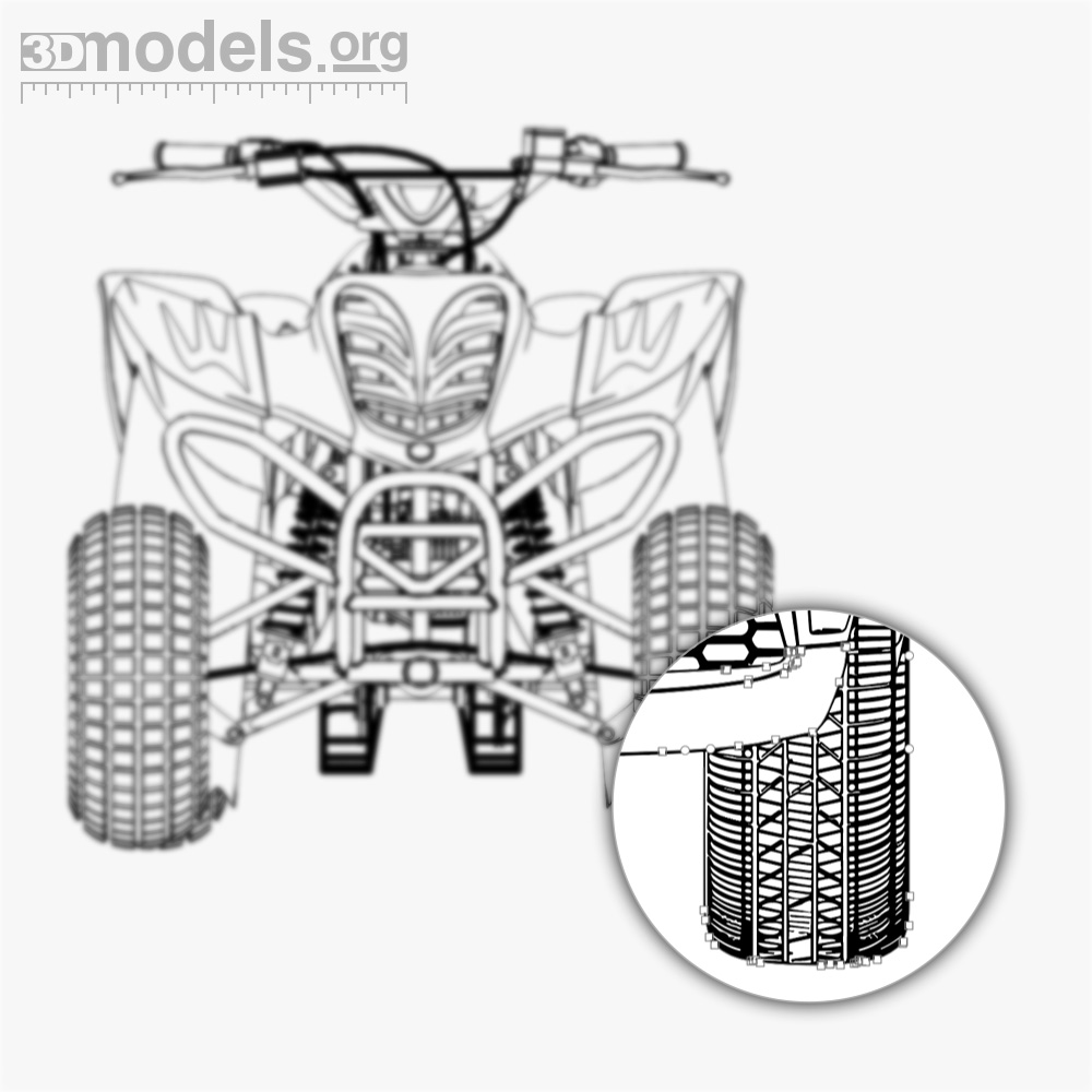 APC Edge 90 ATV 2018 Vector Blueprint - 3DModels.org