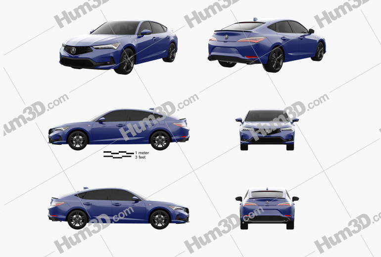 Acura Integra A-Spec 2022 Blueprint Template - 3DModels.org