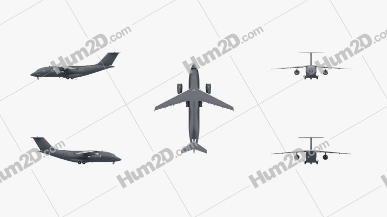 Antonov An-178 Blueprint Template - 3DModels.org