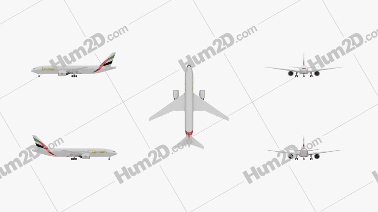 Boeing 777 Blueprint Template - 3DModels.org