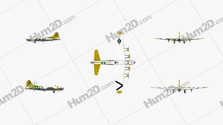 Boeing B-17 Flying Fortress Blueprint Template - 3DModels.org