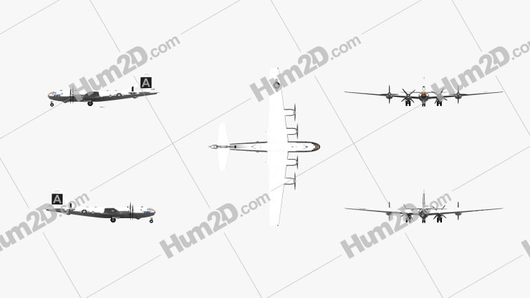Boeing B-29 Superfortress Blueprint Template - 3DModels.org