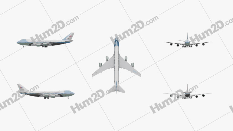 Boeing VC-25 Air Force One Blueprint Template - 3DModels.org