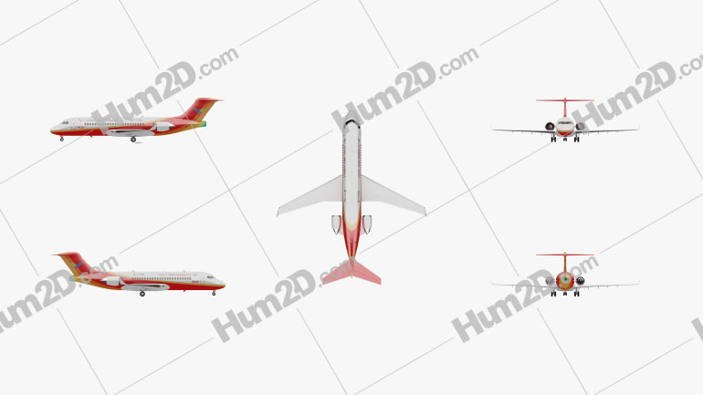Comac ARJ21 Blueprint Template - 3DModels.org