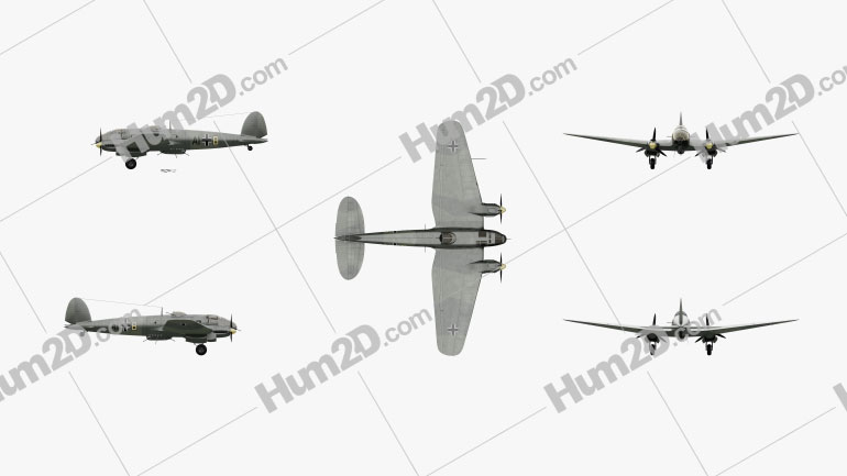 Heinkel He 111 Blueprint Template - 3DModels.org