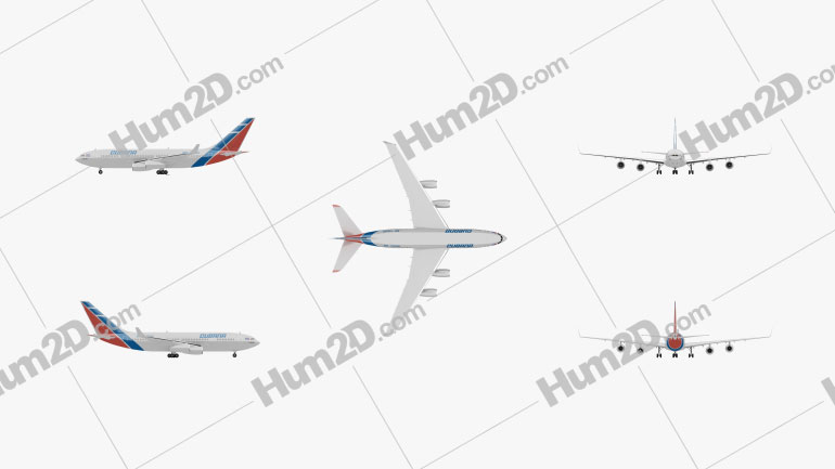 Ilyushin Il-96 Blueprint Template - 3DModels.org