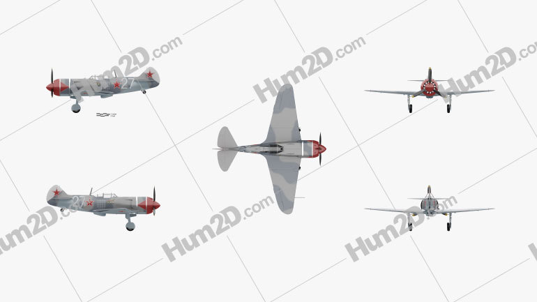 Lavochkin La-7 Blueprint Template - 3DModels.org