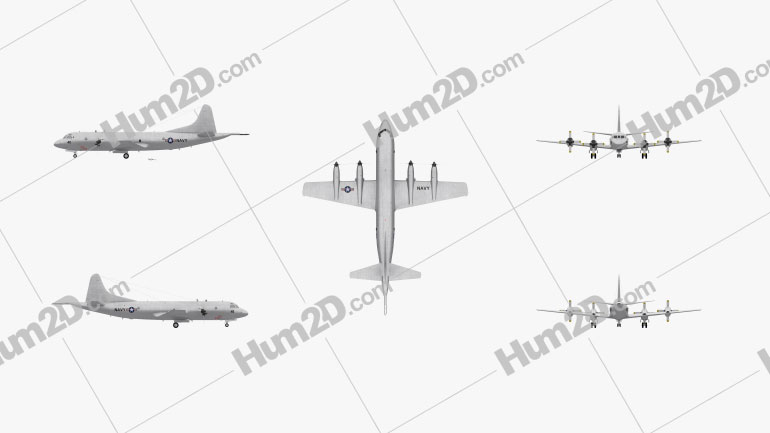 Lockheed P-3 Orion Blueprint Template - 3DModels.org