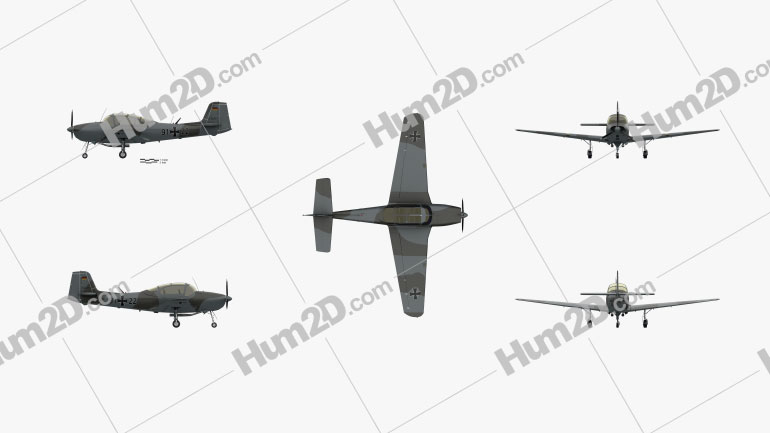 Piaggio P.149 Blueprint Template - 3DModels.org