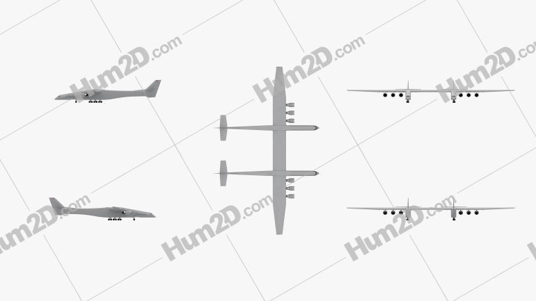 Scaled Composites Stratolaunch Model 351 Blueprint Template - 3DModels.org