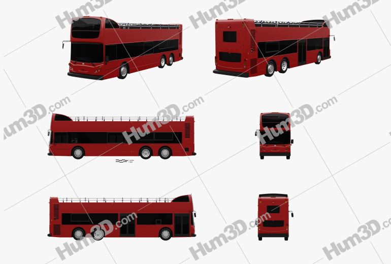Alexander Dennis Enviro500 Open Top Bus 2005 Blueprint Template ...