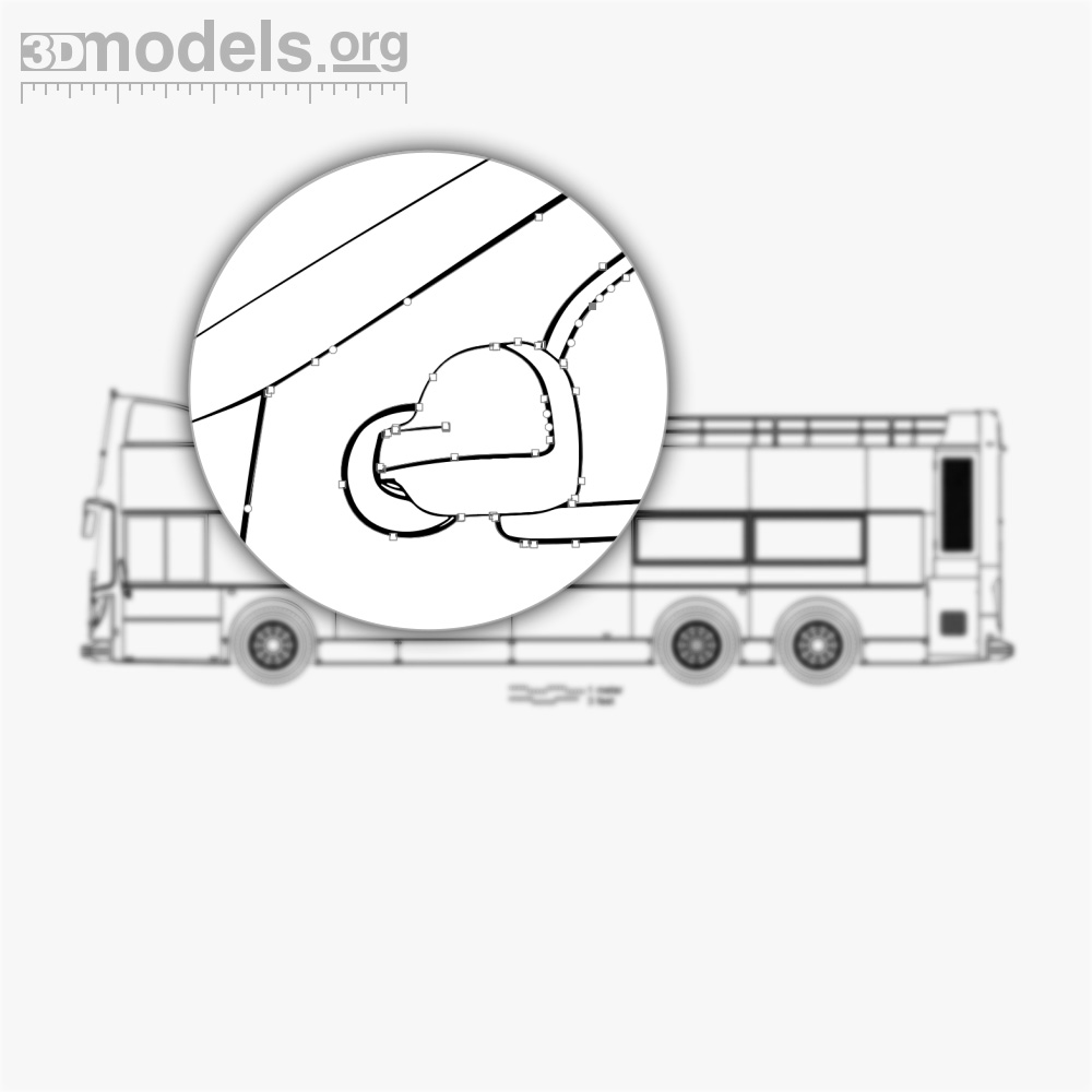 Alexander Dennis Enviro500 Open Top Bus 2005 Vector Blueprint ...