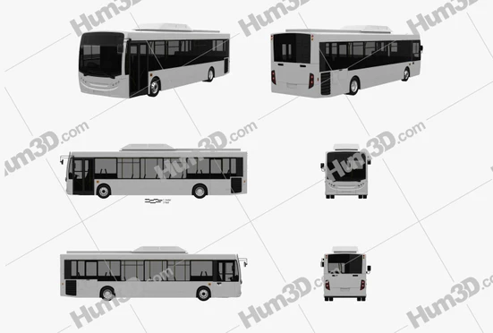 Alexander Dennis bus blueprints Download in PNG - 3DModels.org