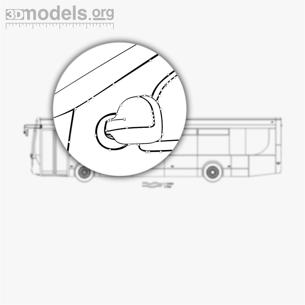 Alexander Dennis Enviro300 bus 2016 Vector Blueprint - 3DModels.org