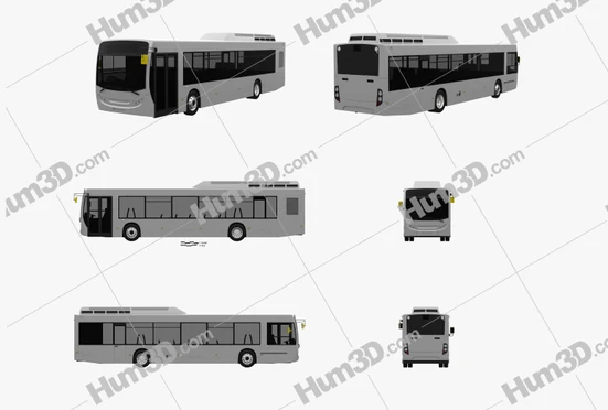 Alexander Dennis bus blueprints Download in PNG - 3DModels.org
