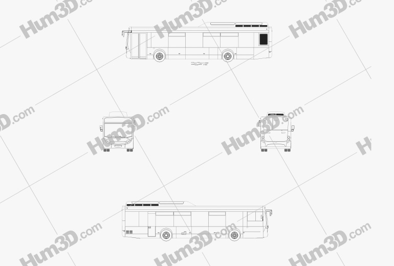 Alexander Dennis Enviro350H 버스 2016 도면 - 3DModels.org