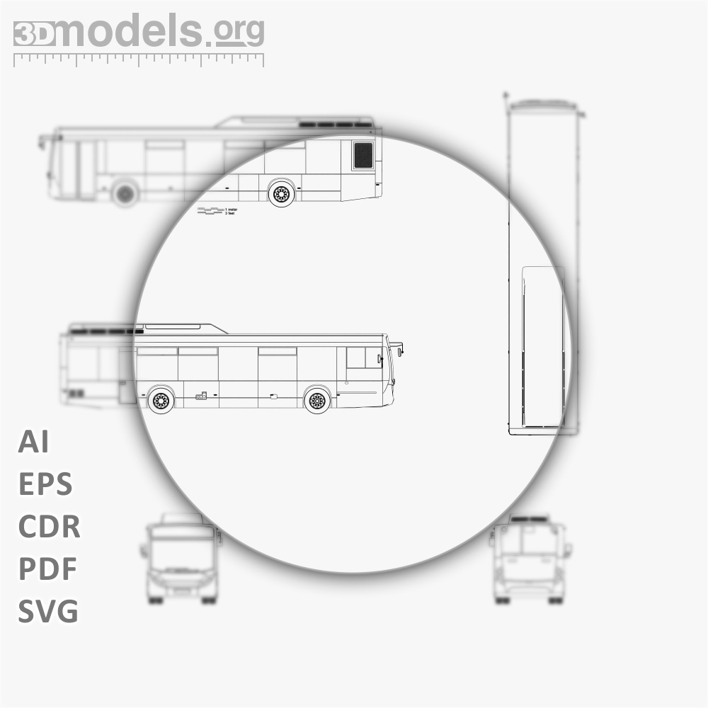 Alexander Dennis Enviro350H bus 2016 Vector Blueprint - 3DModels.org