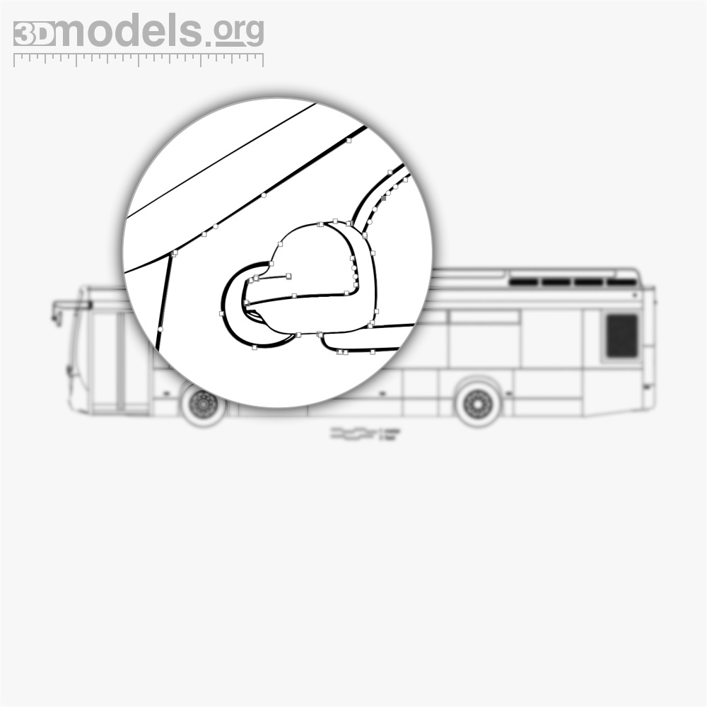 Alexander Dennis Enviro350H bus 2016 Vector Blueprint - 3DModels.org