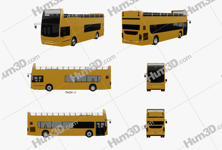 Alexander Dennis Enviro400 Offener Doppeldeckerbus 2015 Blaupause ...