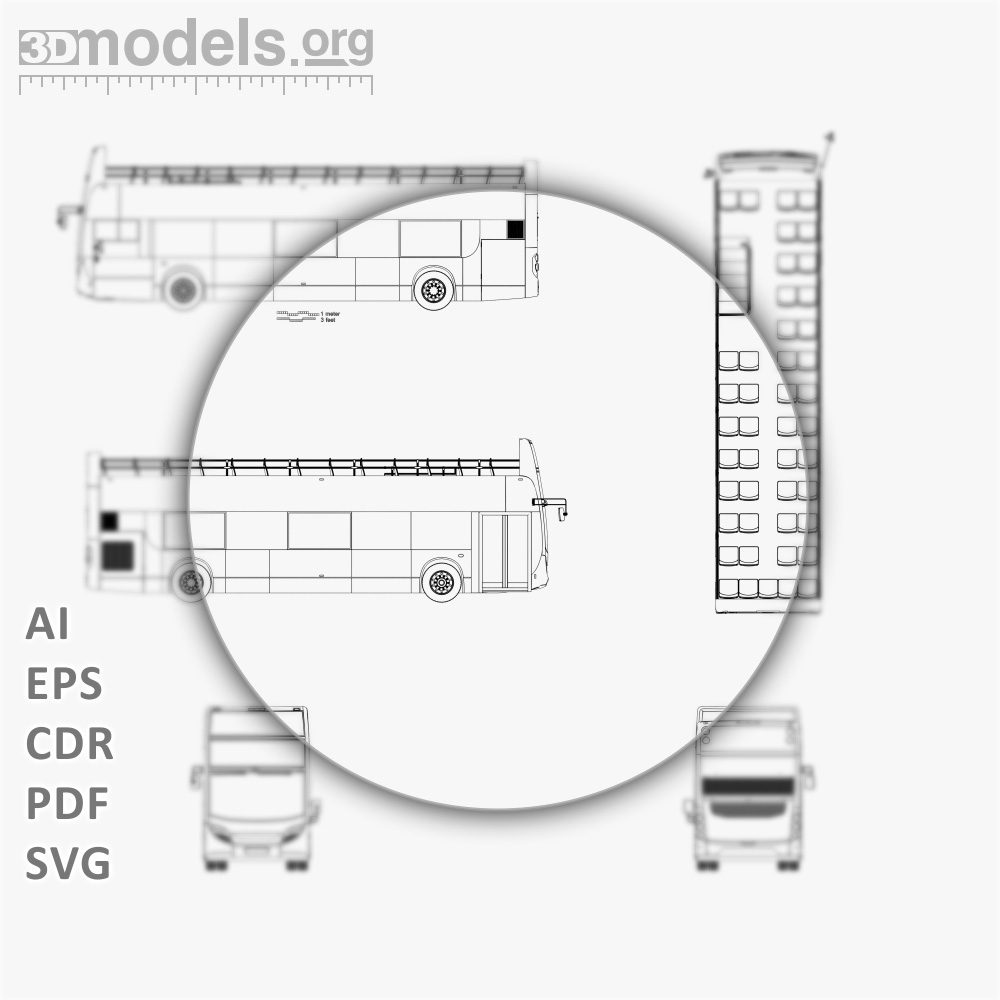 Alexander Dennis Enviro400 Open Top Bus 2015 Vector Blueprint ...