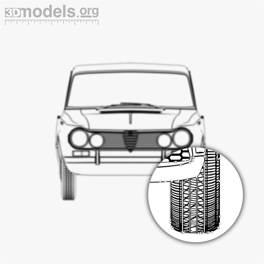 Alfa Romeo Giulia (105) 1962 Vector Blueprint - 3DModels.org