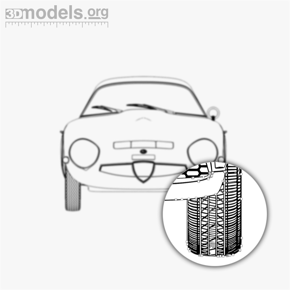 Alfa Romeo Giulia TZ (105) 1963 Vector Blueprint - 3DModels.org