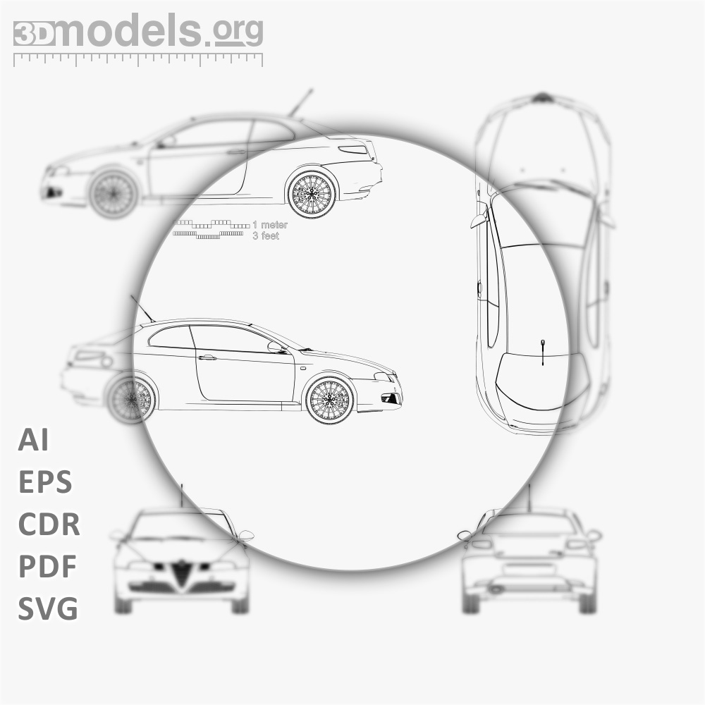 Alfa Romeo GT 2010 Vector Blueprint - 3DModels.org
