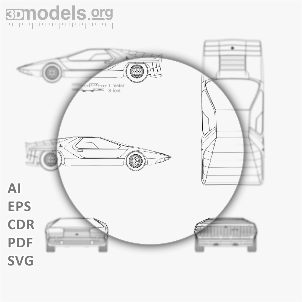 Alfa Romeo Carabo 1968 Vector Blueprint - 3DModels.org