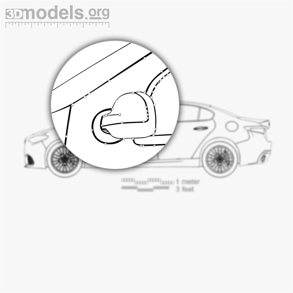 Alfa Romeo Giulia 2019 Vector Blueprint - 3DModels.org