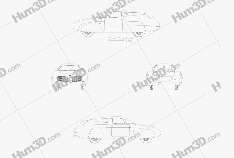 Alfa Romeo BAT 5 1953 Blueprint - 3DModels.org