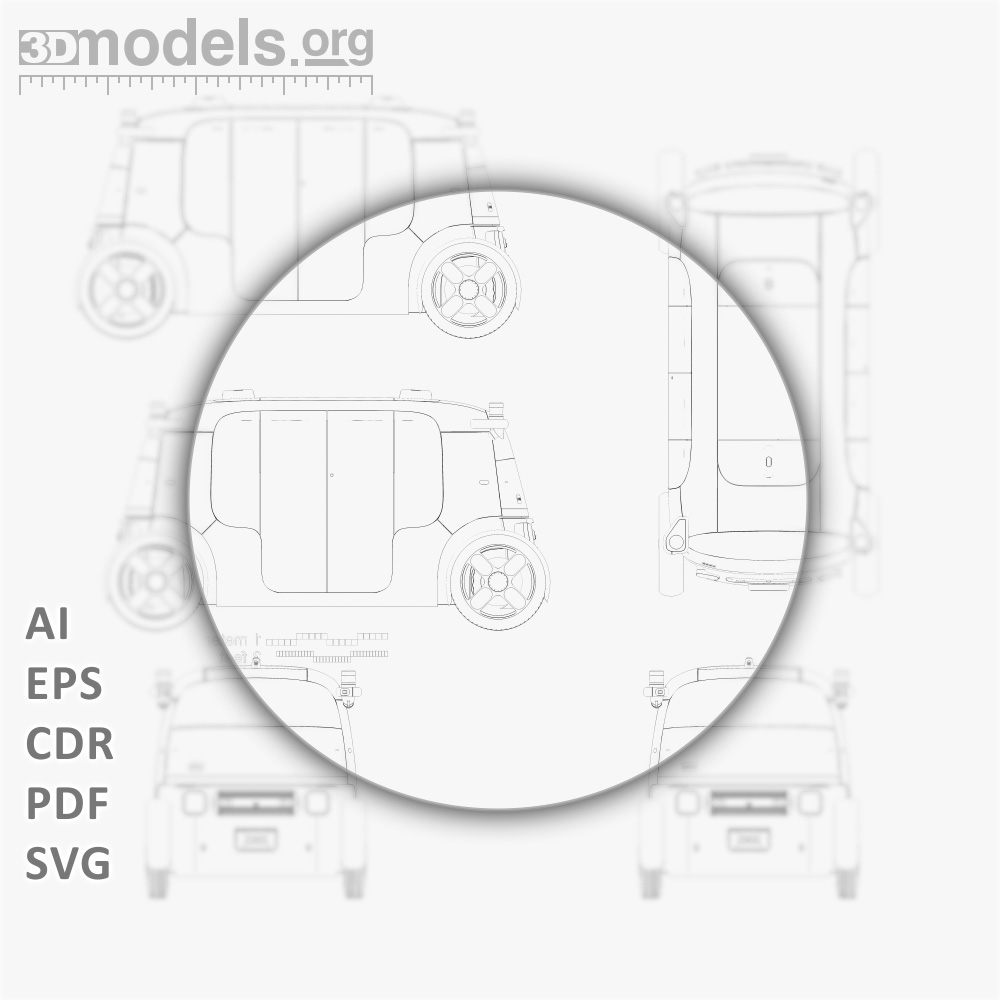 Amazon Robo Taxi 2025 Vector Blueprint - 3DModels.org
