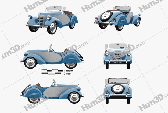 Roadster blueprints Download in PNG - 3DModels.org