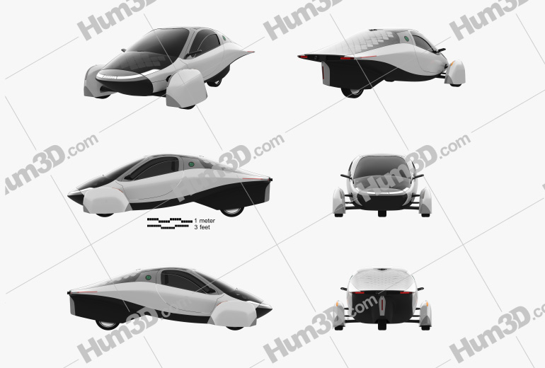 Aptera Solar EV 2023 Blueprint Template - 3DModels.org