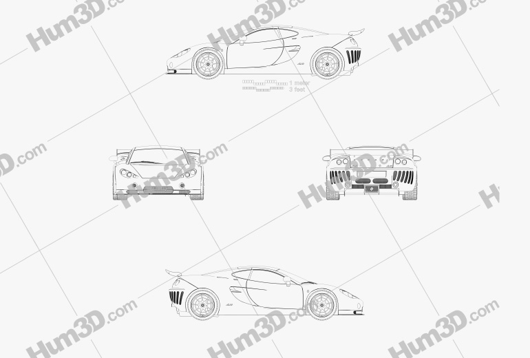 Ascari A10 2014 Blueprint - 3DModels.org