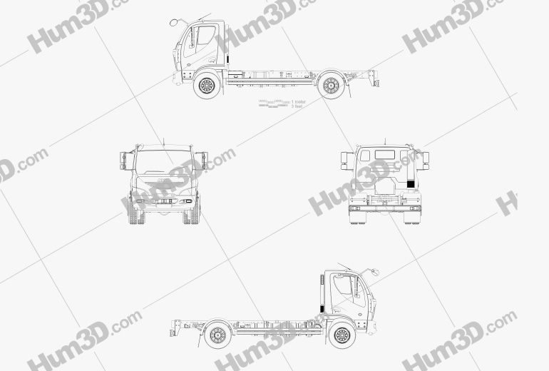 Ashok Leyland Avia D120 Chassis Truck 2015 Blueprint - 3DModels.org