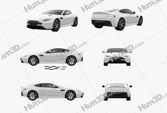 Aston Martin Vantage blueprints Download in PNG - 3DModels.org