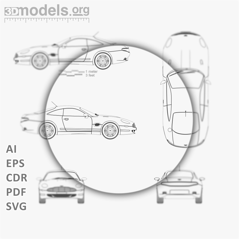 Aston Martin AM4 1997 Vector Blueprint - 3DModels.org